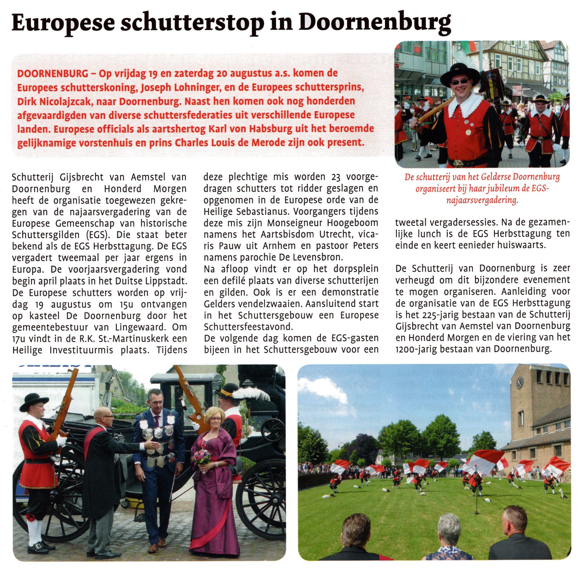 Europese Schutterstop in Doornenburg - Schutterij Gijsbrecht van Aemstel